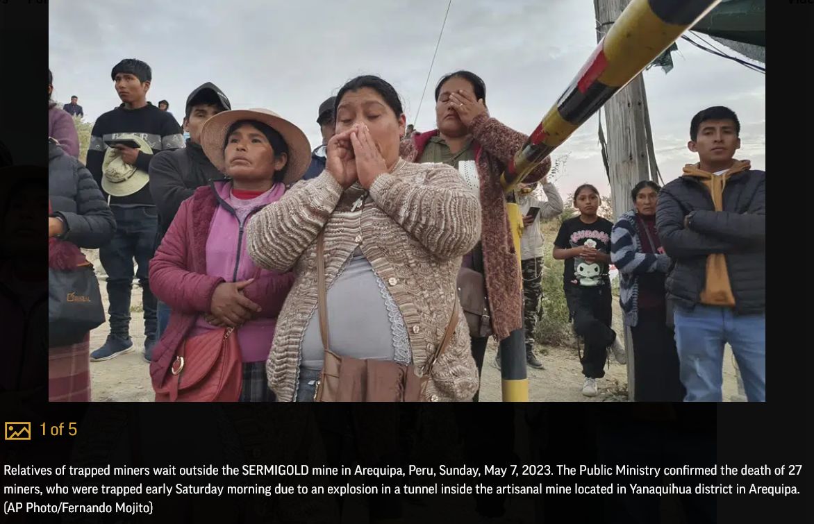 Fire deep in gold mine in southern Peru kills 27 workers - Democratic ...