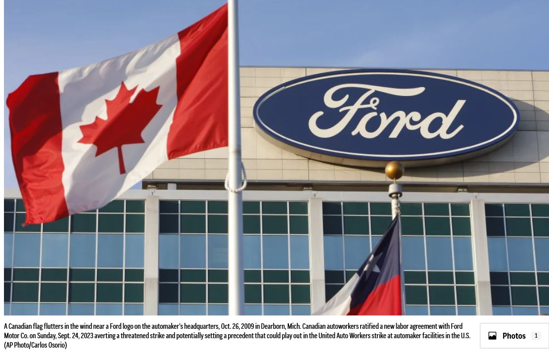 Canadian autoworkers ratify new labor agreement with Ford - Democratic ...