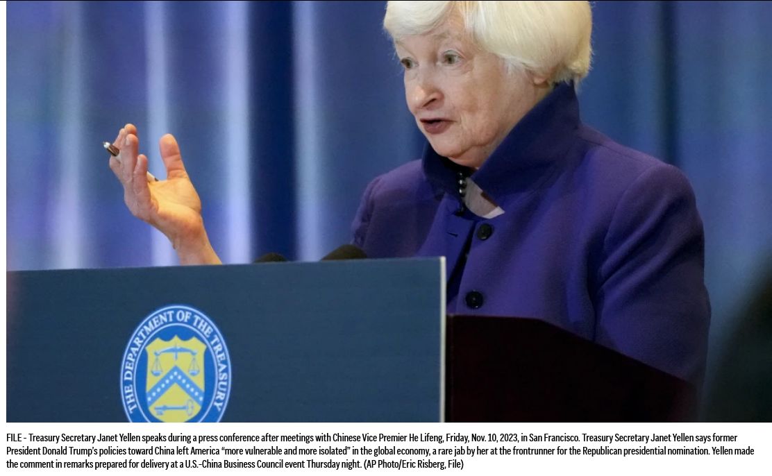 Janet Yellen says the Trump administration's China policies left the US ...